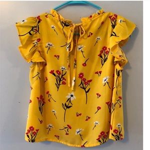 True Destiny | Tops | Nwtgorgeous Yellow Floral Top | Poshmark